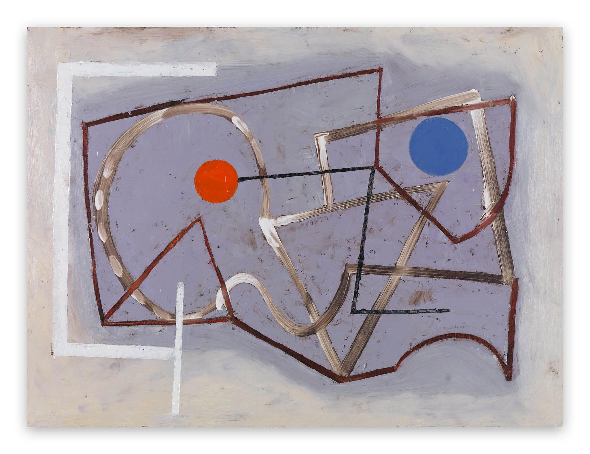 Linear Counterpoint (Red & Blue Disc) by Jeremy Annear - Ideelart